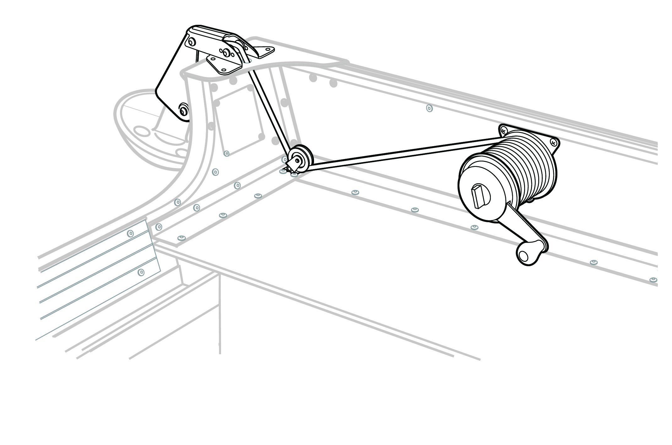Attwood 13710-4 Anchor Lift System, Lifts and Drops Anchor, Heavy-Gauge Steel, Self-Lubricating Nylon Wheels