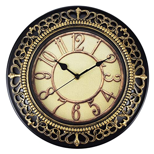 FAERIE Wall Clock for Living Room Decor Large Wall Clock Battery Operated,12 Inches Round Bathroom Clock Silent Kitchen Clock Wall Cute Small Clock Non Ticking Modern Wall Clock Analog Clock