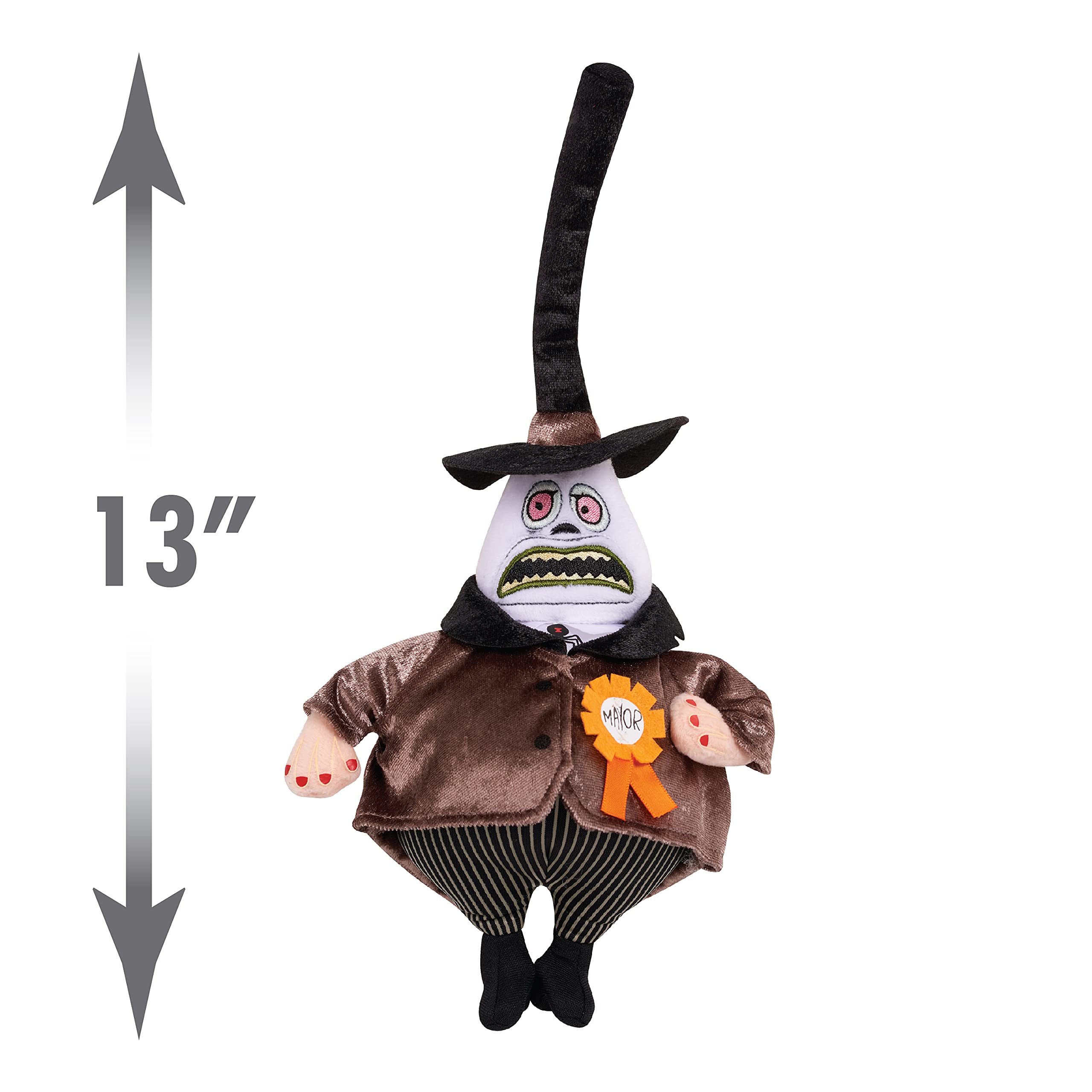 Just Play Disney Tim Burton's Nightmare Before Christmas Reversible Mayor 13-inch Feature Plushie, Officially Licensed Kids Toys for Ages 3 Up