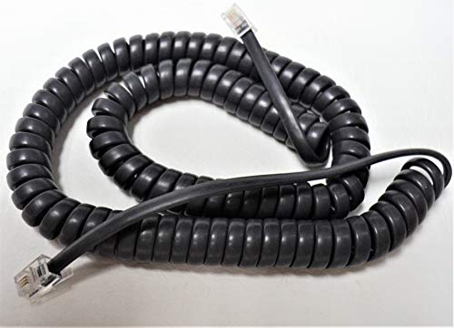DIY-BizPhones 5-Pack of Gray 12' Ft Cisco Compatible Handset Receiver Cords IP Phone 7800 7900 8800 SPA Series 7841 7861 7940 7941 7942 7945 7960 7961 7962 8811 8841 8851 Charcoal Curly Coil Lot
