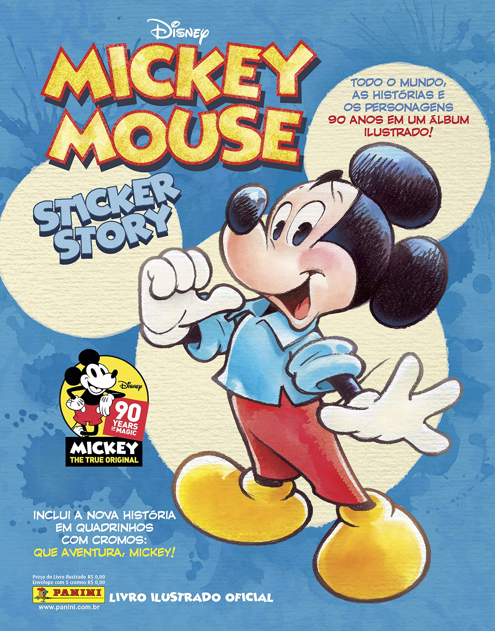 Álbum Mickey 90 Anos (Capa Dura) com 12 Envelopes de Figurinhas