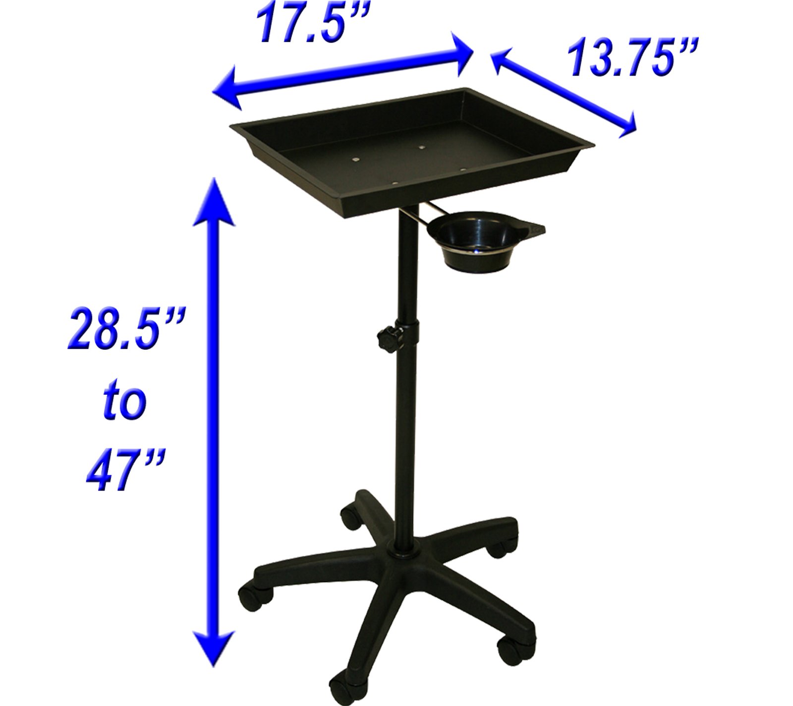 Black Steel Tray All Purpose Air Lift with Utility Cup Salon Spa Beauty Equipment