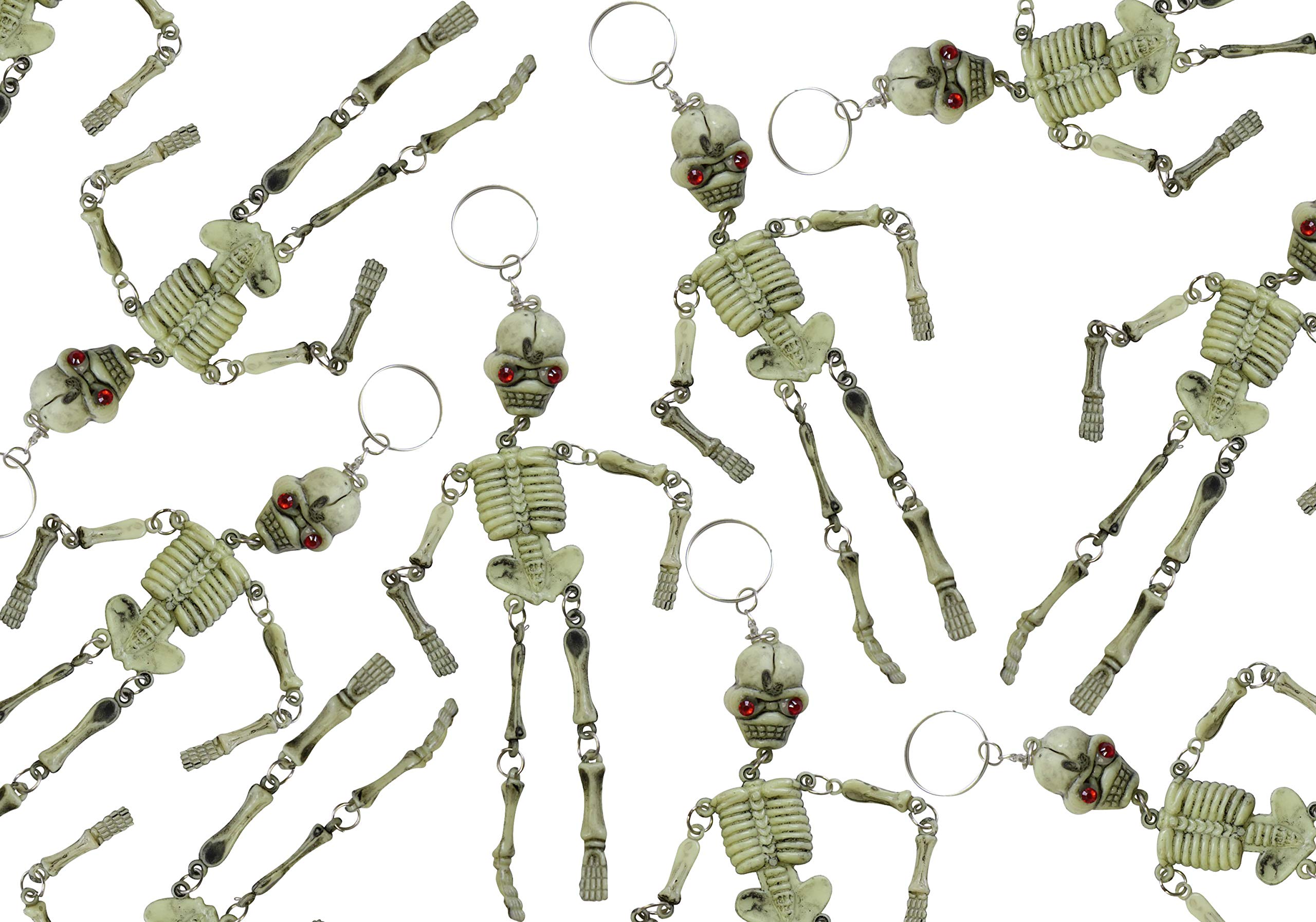 Curious Minds Busy Bags Bulk 24 Skeleton Keychains - Fidget Set for Doctors and Medical Professionals - Halloween Novelty Goodie Bag Filler Trick or Treat (2 DOZEN)