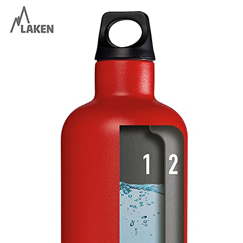 Laken Thermo Futura Vacuum Insulated Stainless Steel Water Bottle Narrow Mouth, 25 Ounce, Plain / Silver