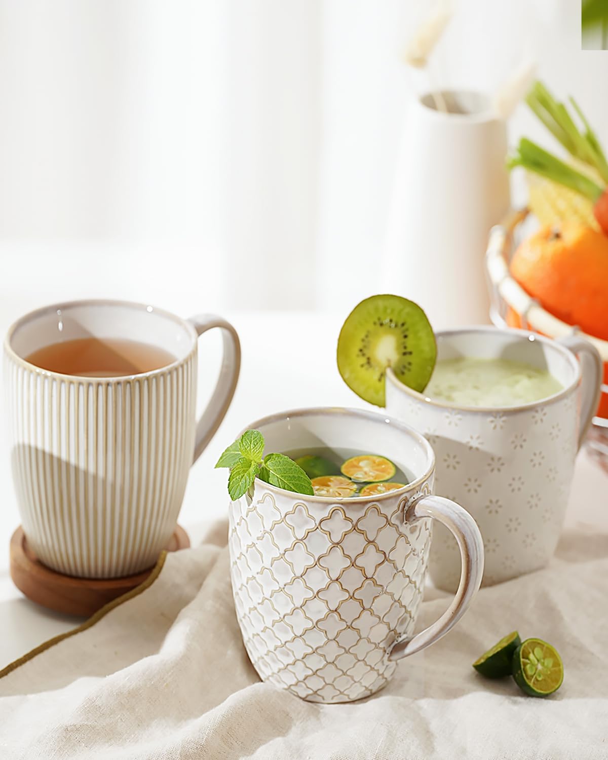 getstar Coffee Mugs Set of 4, Ceramic 18 oz Coffee Mug Microwave and Dishwasher Safe, Coffee Cups Ceramic with Big Handle