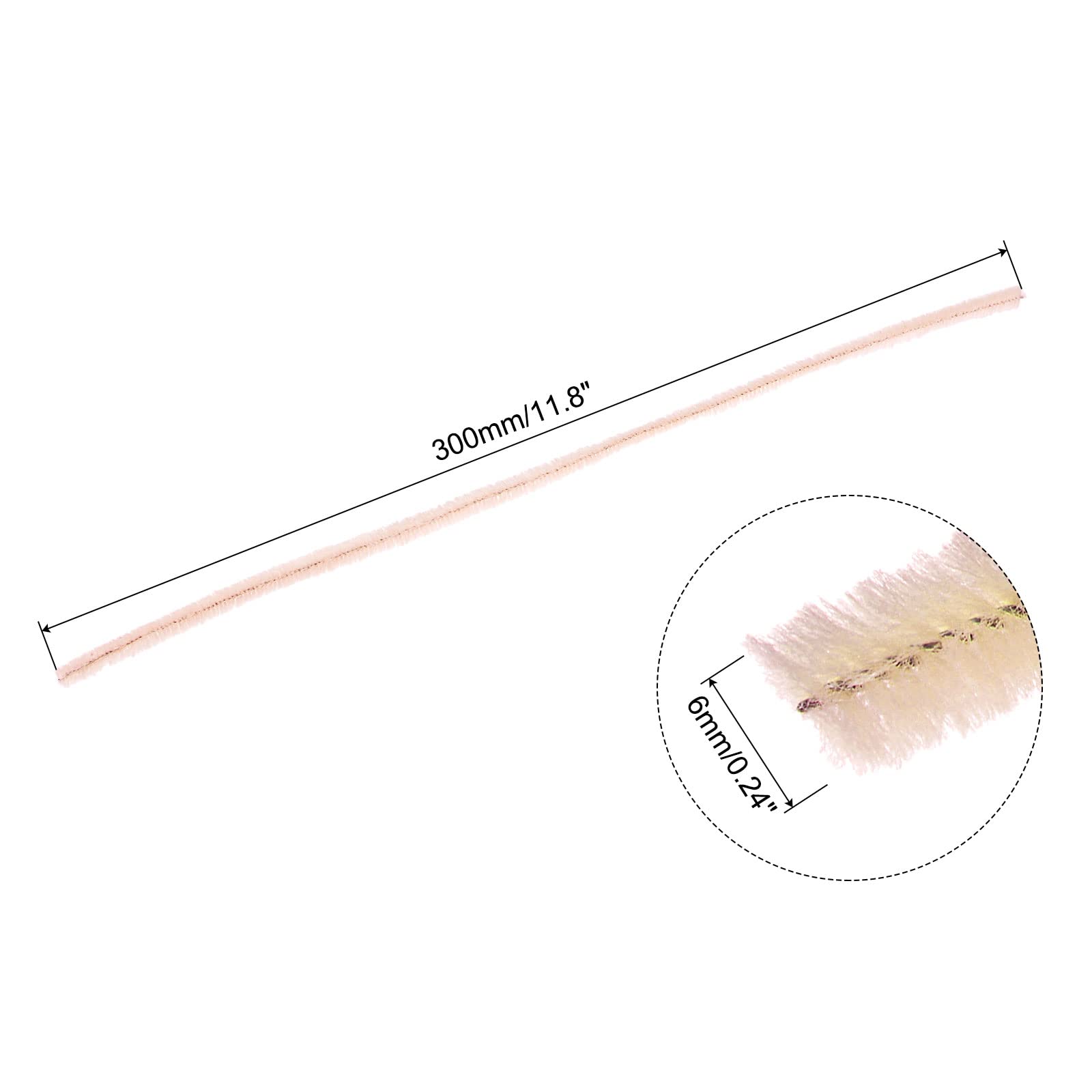 MECCANIXITY Pipe Cleaners Chenille Stems 30cm/12 Inch for DIY Art Creative Crafts Decorations, Beige Pack of 200