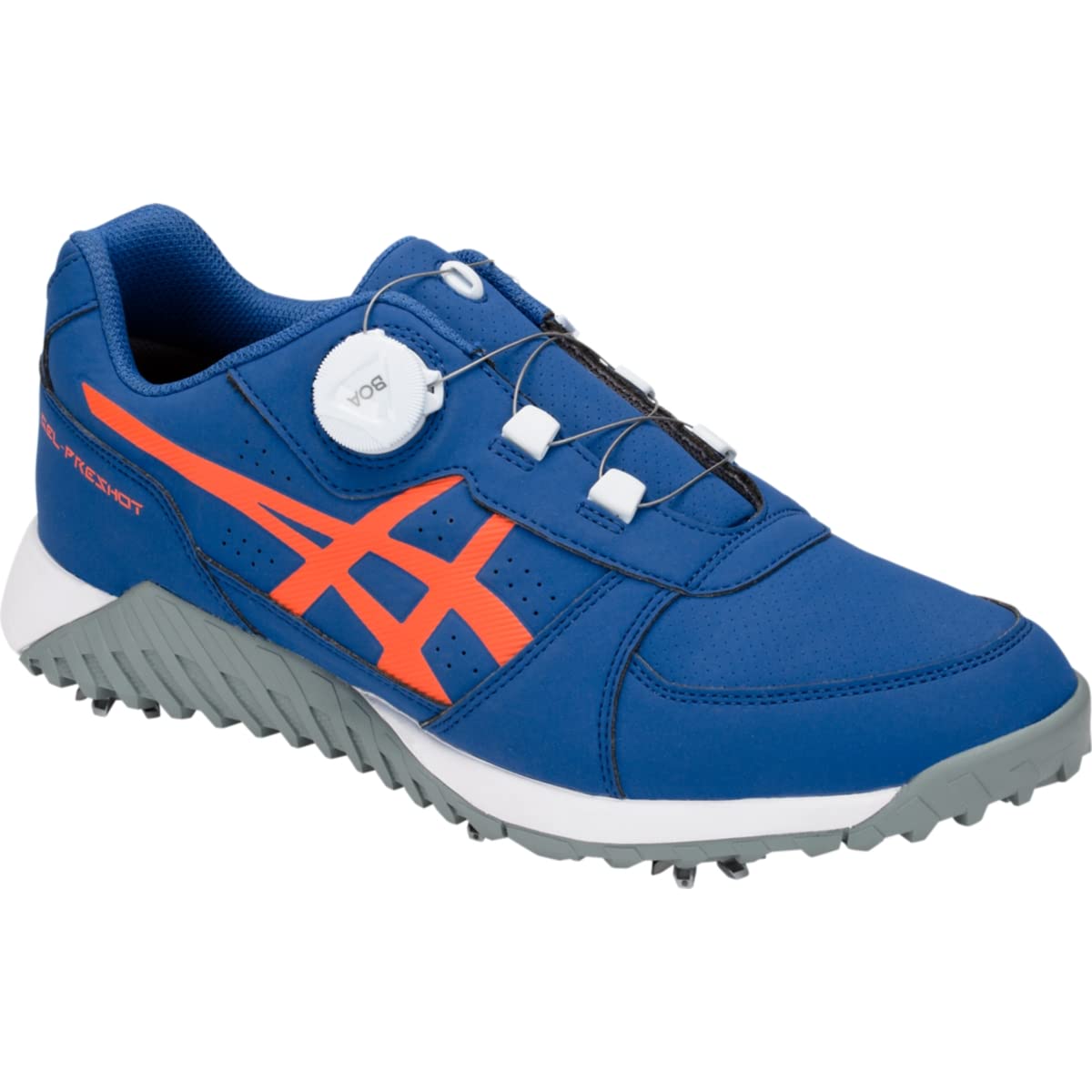ASICS Men's Gel-PRESHOT Boa Golf Shoes, 10, Imperial/NOVA Orange