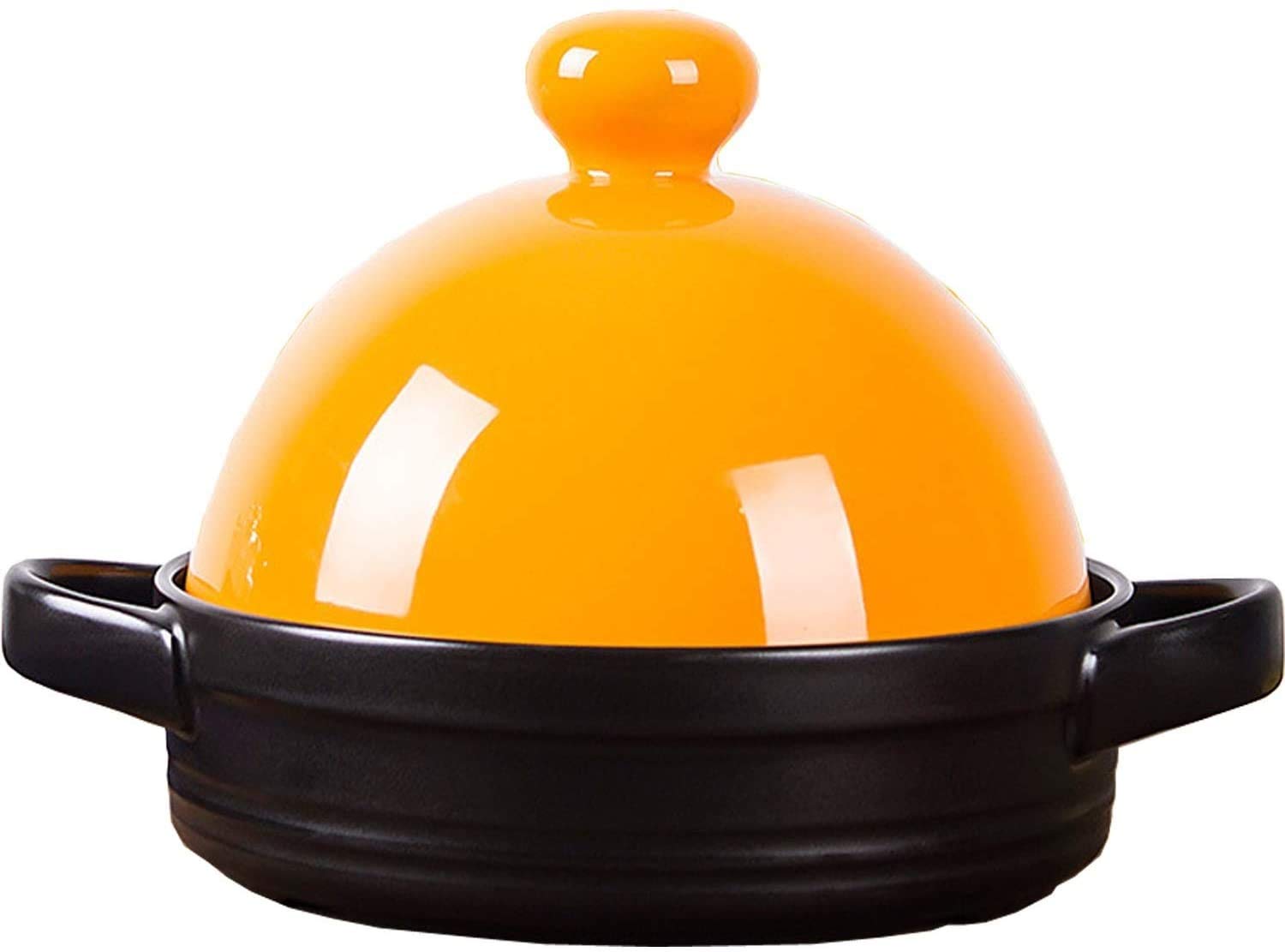 Ceramic Tagine Pot Enameled Tagine Pot with Ceramic Lid|11.2" Tajine Cooking Pot|Slow Cooker Dishwasher Safe Suitable for Most Open Flame Cookware (Color : Yellow)