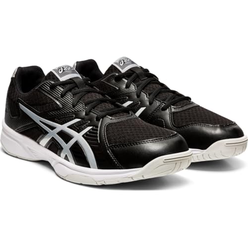ASICS Men's Upcourt 3 Volleyball Shoes, 12, Black/Pure Silver