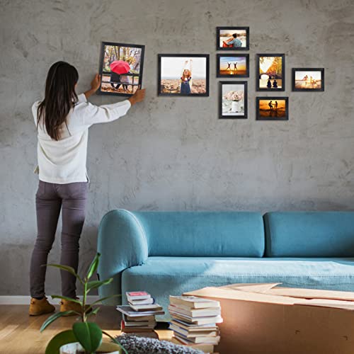 Giftgarden 8x10 Picture Frame Multi Photo Frames Set for Wall Decor or Tabletop Display, 7 Pack, Black