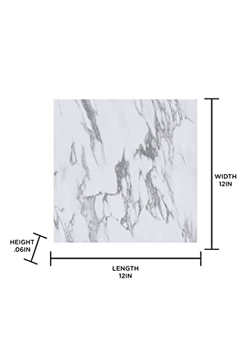 FloorPops FP3329 Opaline Peel Stick Floor Tiles, White & Off-White