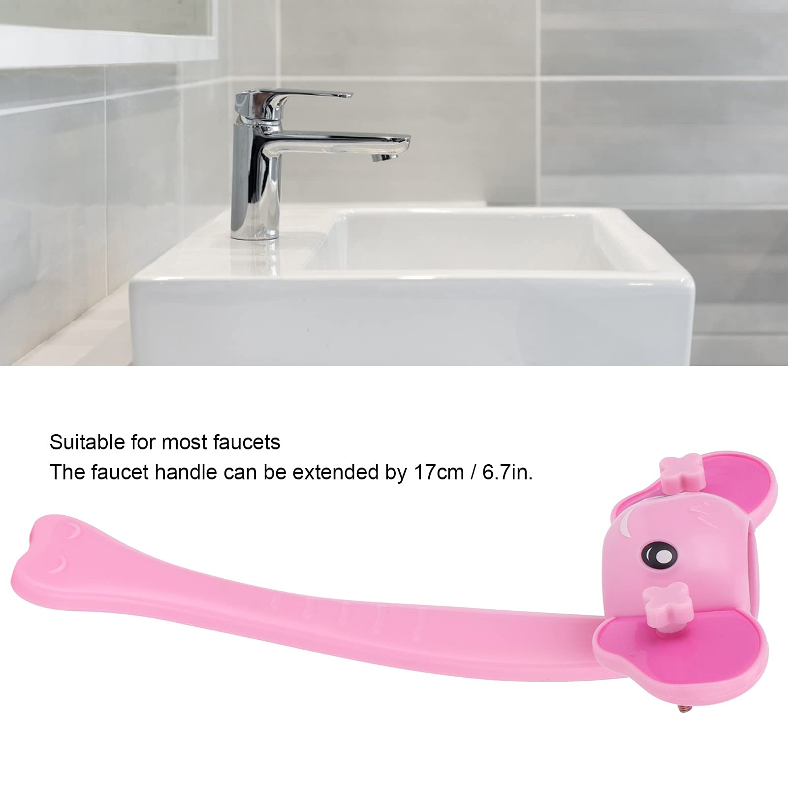 Faucet Extender Sink Handle Extender Pp Faucet Extension Attachment Faucet Extender for Kids Cute Cartoon Shape Bathroom Fixtures for Toddlers Kids Babies()