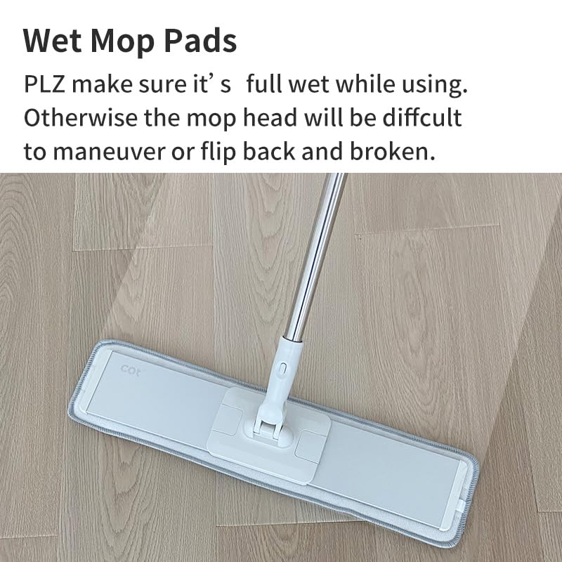 CQT Commercial Flat Microfiber Floor Mop Cleaning System 20" Inch Wet Dry and Dust Hardwood with 4 Washable Pads Cleaner for Laminate Tile Stainless Steel Handle and Extension (PT15 New)