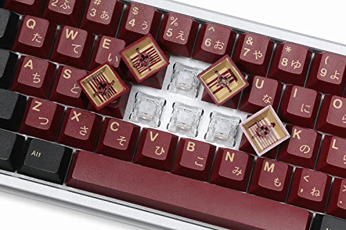 DROP + Redsuns GMK Red Samurai Keycap Set for 65% Keyboards - Compatible with Cherry MX Switches and Clones (65% 75-Key Kit)