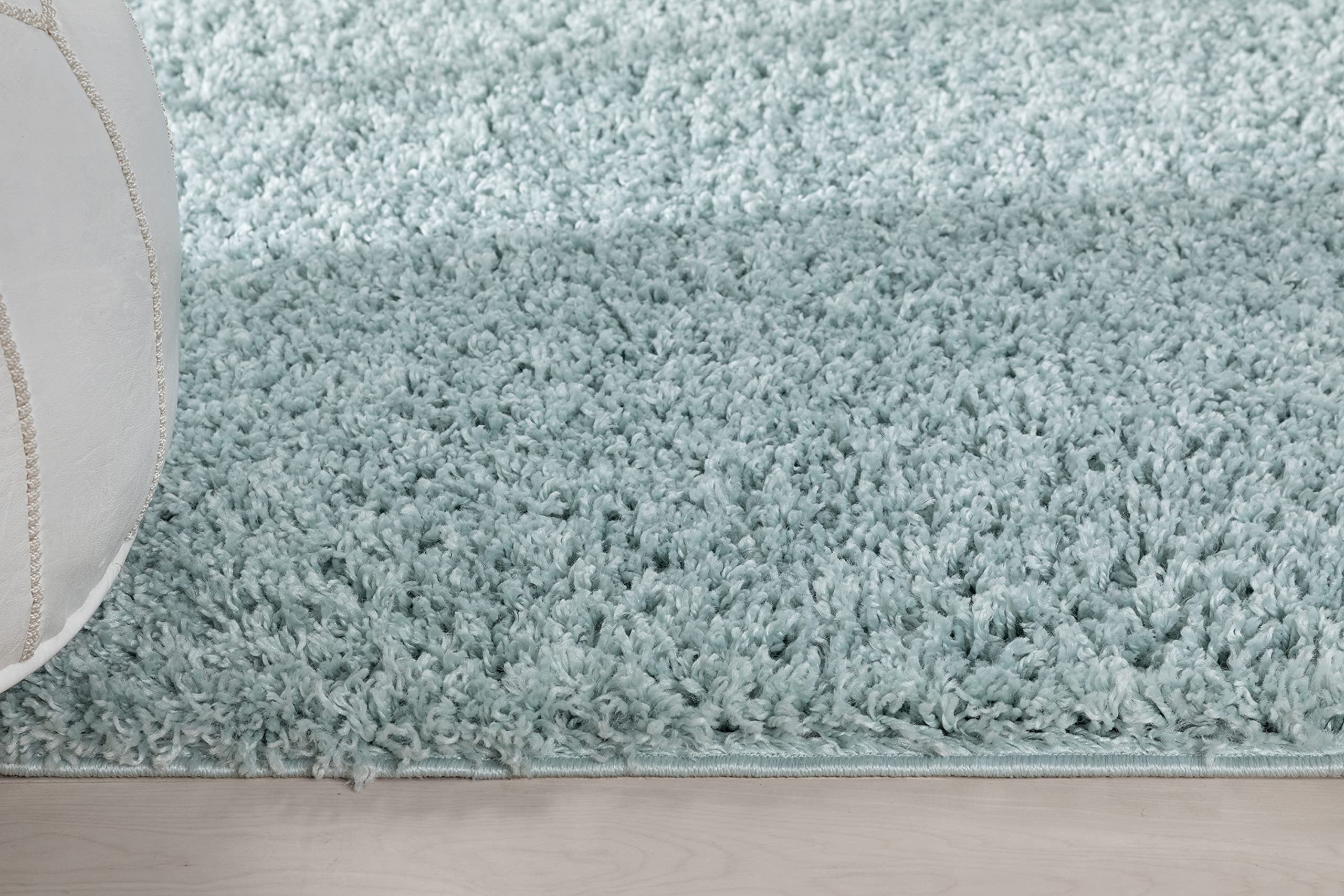 Well Woven Emerson Plain Shag Seafoam Green Textured Area Rug (3'11" x 5'3")