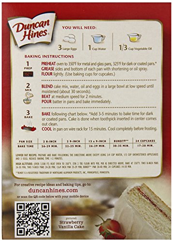 Duncan Hines Cake Mix, French Vanilla, 16.5 Ounce (Pack of 12)