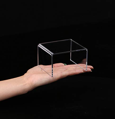 Jusalpha 6 -Piece Strong Clear Acrylic Rectangular Riser For Retail, Shelf Showcase Fixtures for Jewelry, Display Stand for Amiibo Funko POP Figures, Cupcakes, Food Display (2)