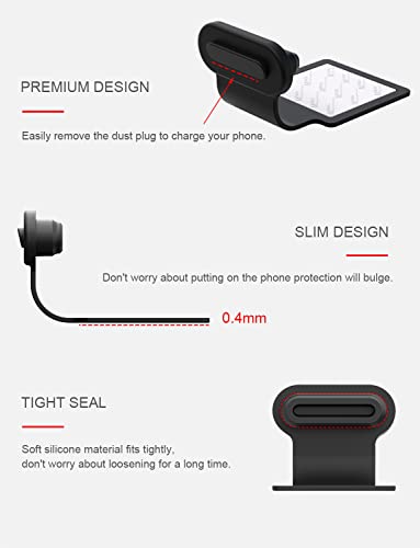 Gavemi USB C Dust Plug, for Phone USB Type C Port Dust Cover Cap, 2 Pack (Black)