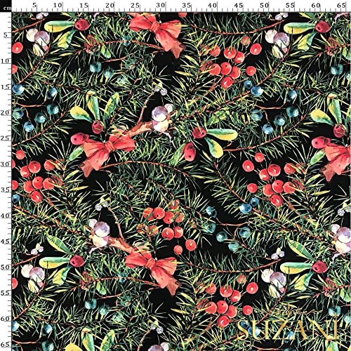 Christmas Ornamentals Floral Pattern Upholstery Fabric(200x140cm)-HDTF-1200-200