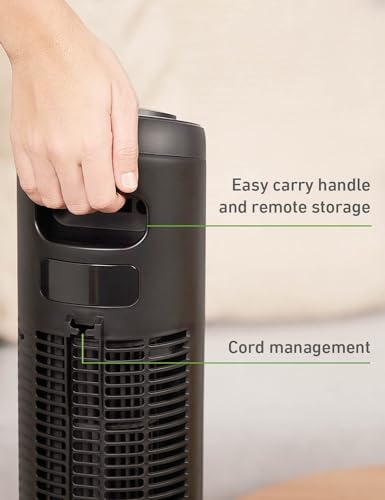 HOLMES 42" Digital Tower Fan, ClearRead Display, 90° Oscillation, 5 Speeds, 4 Modes, 8-Hour Timer, Home, Bedroom or Office, Remote Control, Matte Black
