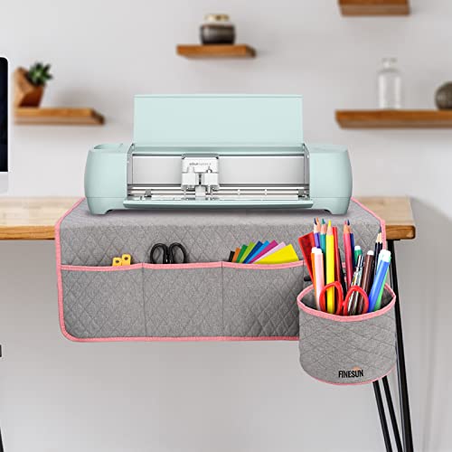 FINESUN 2in1 Sewing Machine Accessories, Includes Sewing Machine Dust Cover and Mat for Brother, Singer, Bernina and Most Machines (pink)