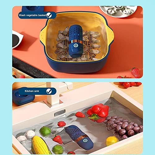 Fruit And Vegetable Washing Machine, 4400mah USB Wireless Charging Food Purifier, Portable Food Purifier, Capsule Washing Machine, Washing Fruits, Vegetables, Meat
