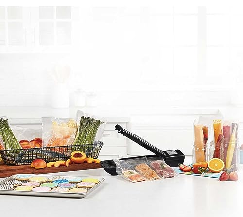 Duo NutriSealer Food Vacuum Sealer Machine with Vacuum Seal Bags & Rolls, Double Airtight Sealing with Built-in Cutter