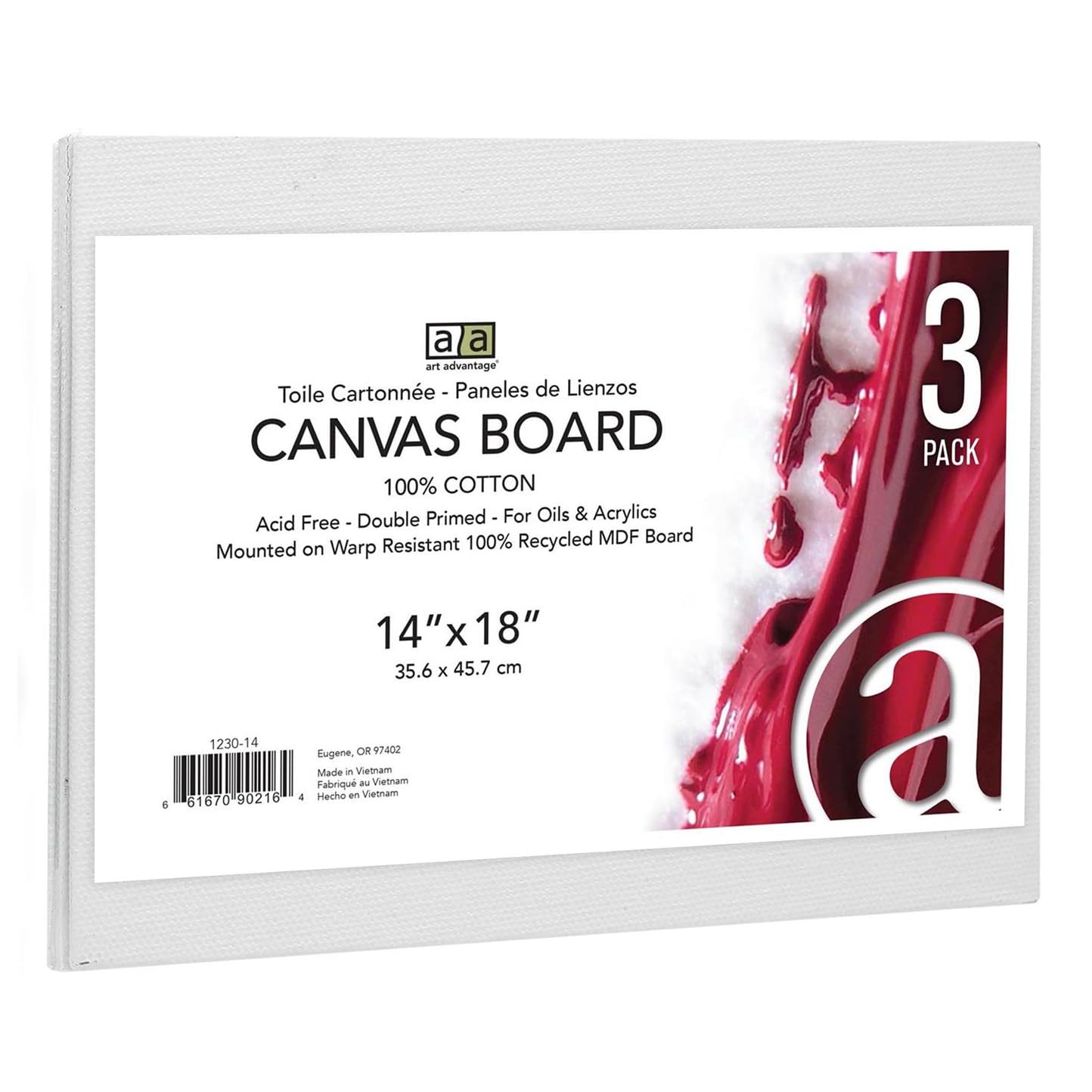 Art Advantage Canvas Board Recycled MDF 14x18 3pc