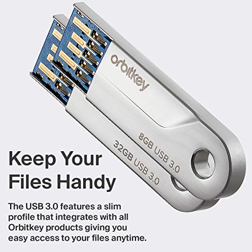 Orbitkey - USB 3.0 - Fast Transfer USB - 46.25 x 12.5 x 3.75 mm - Fast Transfer Chip, Slim Profile, Compatible with All Orbitkey Products