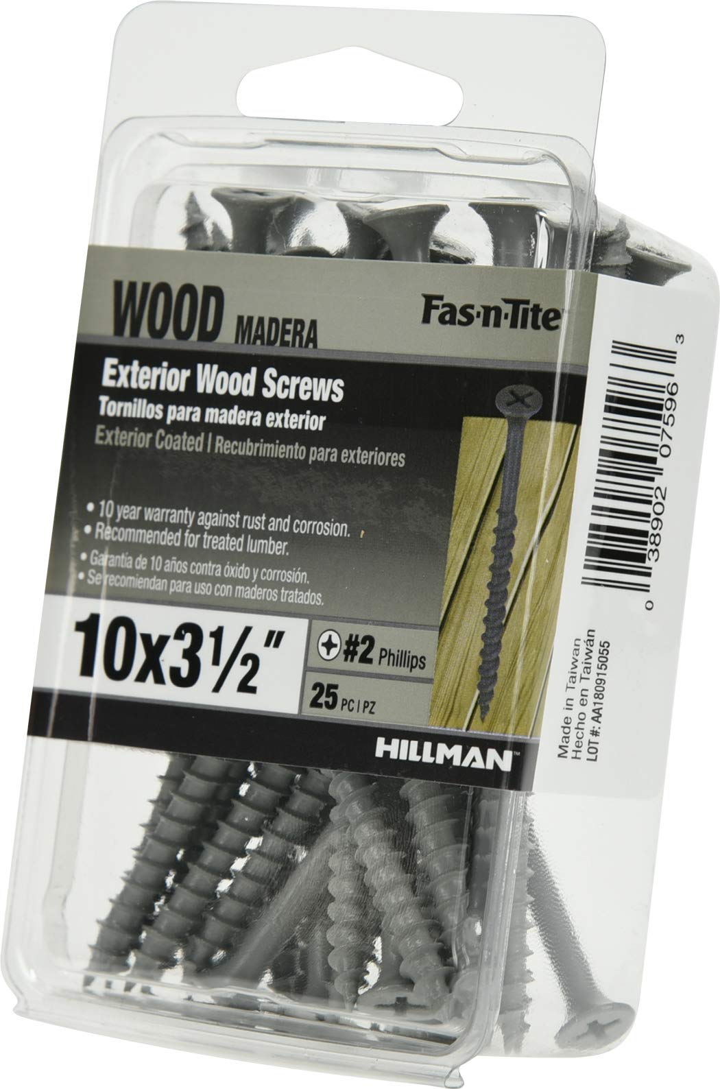 TV Non-Branded Items (Home Improvement) 42607 HILLMAN FASTENERS Extension Wood Screw (20 Pack), 10 x 3.5"