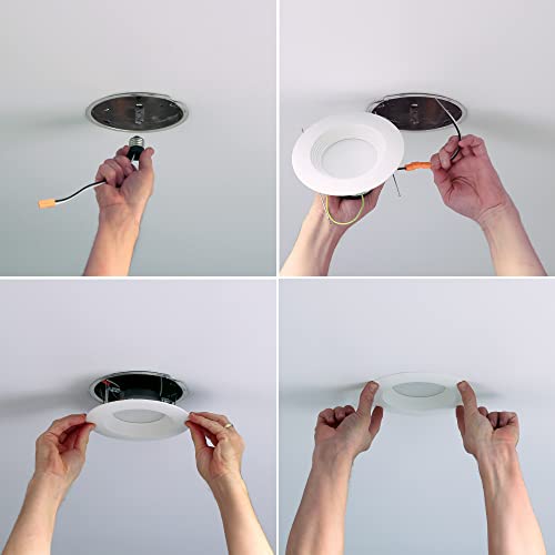 HALO LT 5/6 inch Selectable 3CCT (3000-5000K) Integrated LED, White Recessed Light, Dimmable Retrofit Trim