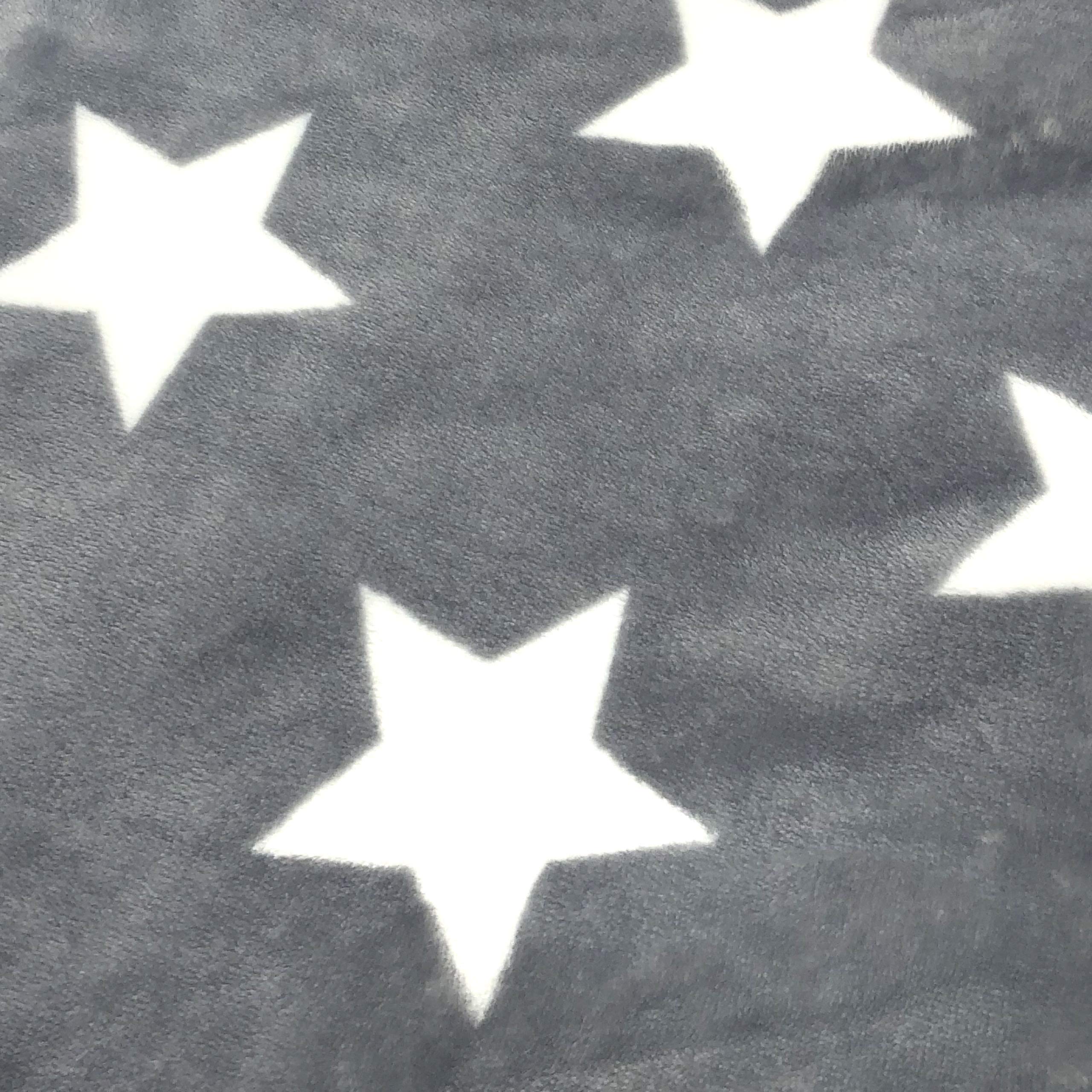 Baby Blanket - Super Soft Blanket for Girls & Boys. Large Blanket (34.5"x47") Warm Throw Blanket for Cribs & Strollers, Receiving Blanket, Gray with White Star Blanket