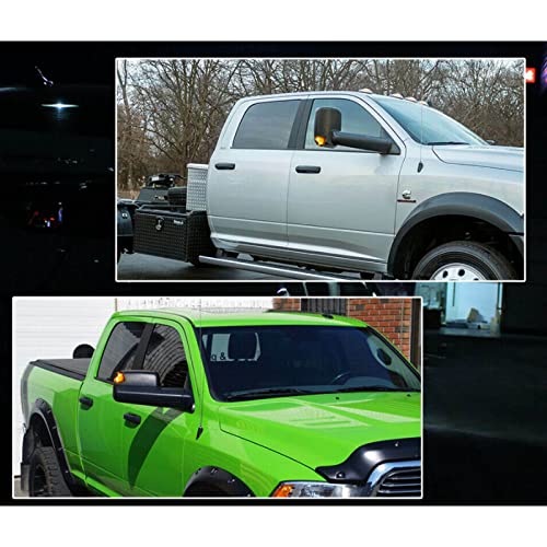 GHXSport Clear Lens LED Powered Tow Mirror Turn Signal Lights Replacement For Dodge Ram 2011-2017
