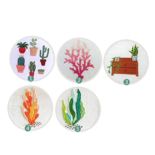 BETOOKY 1 Set Starter Punch Needle Kit Piecing Thread Cross Painting Cross Stitching Thread Cross Starter Kit Ornament Kits Cross Stitching Material Kit Embroidery White Child Household
