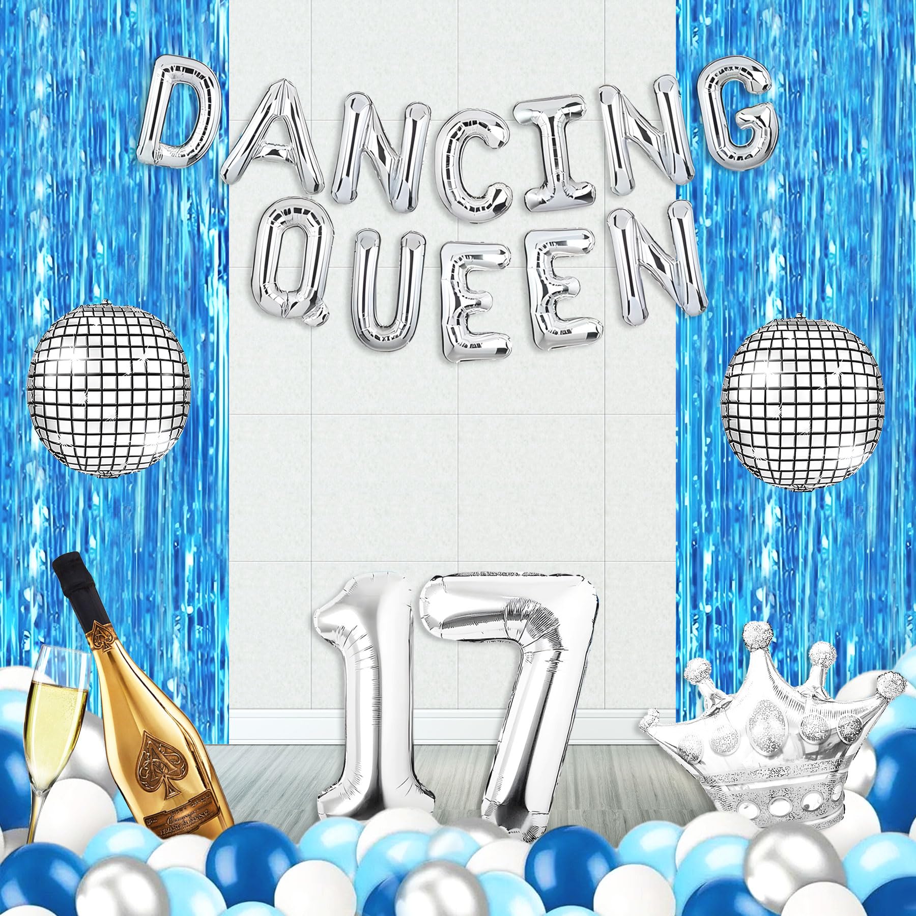 Dancing Queen Party Decorations 17 - Mamma Mia Party Decorations, Glitter Dancing Queen Banner Disco Ball Decoration for Mamma Mia Bachelorette Party Birthday Decorations Bridal Shower