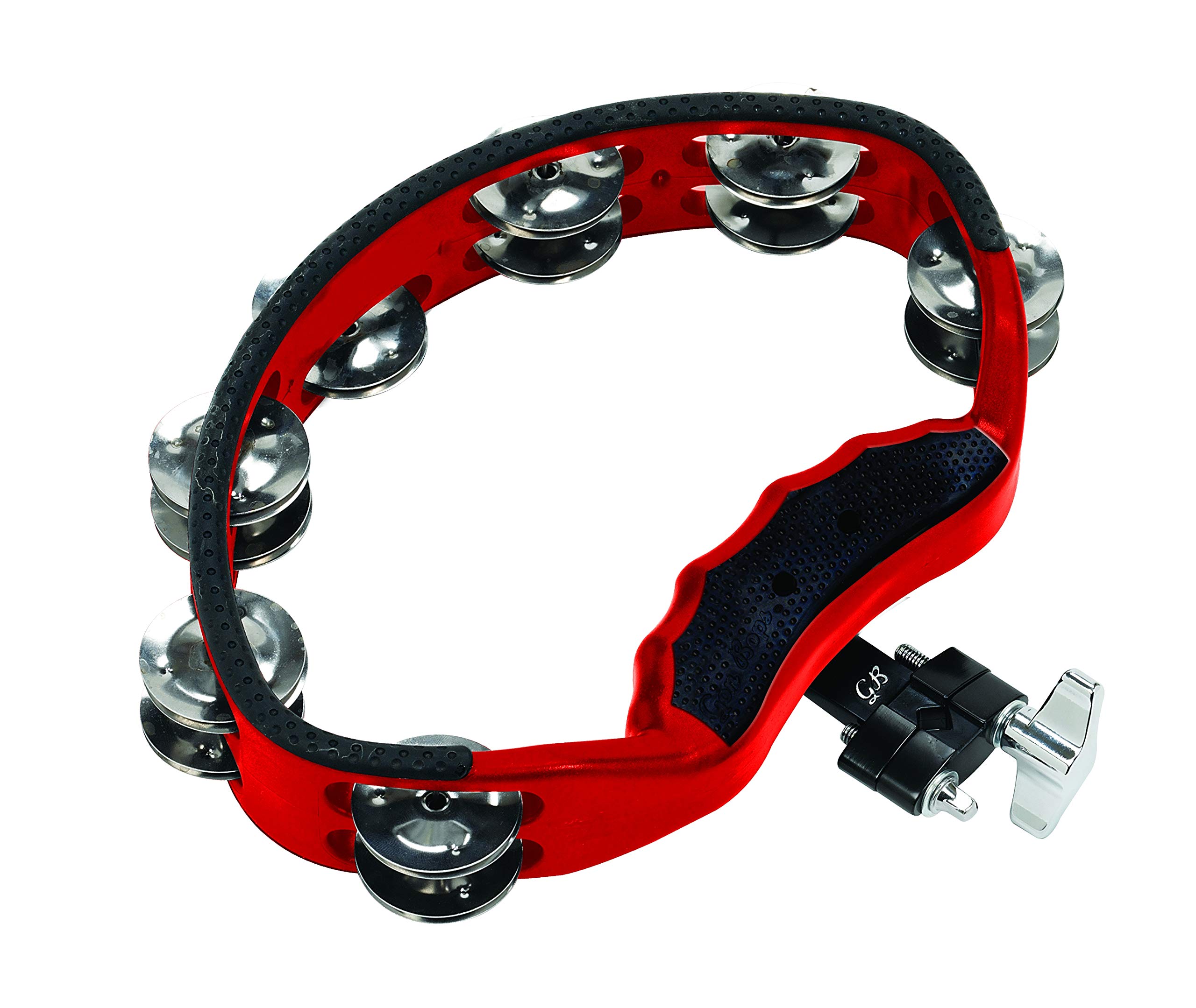 Gon Bops Tambourine with Quick Release Mount, Red (PTAM10)