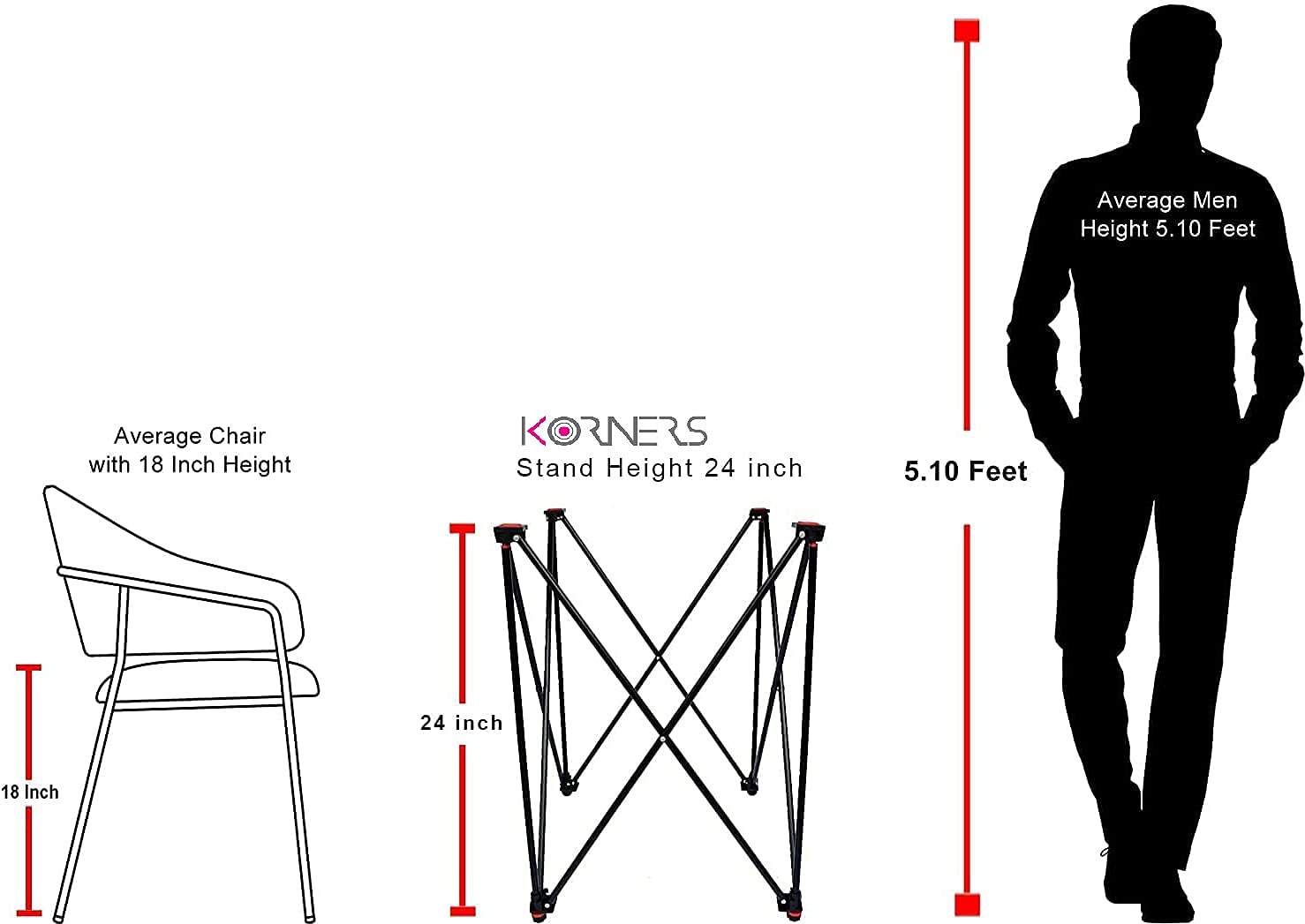 KORNERS Foldable Height Adjustable Carrom Board Stand Professional Easy Fold Hydraulic Premium Quality for Carom