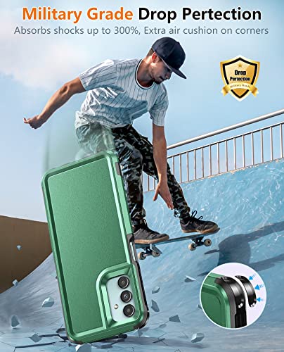JXVM for Galaxy A13 5G|4G Case: Samsung Galaxy A13 5G|4G Rugged Heavy Duty Military Grade Shockproof Protective Cell Phone Cases - Tough Durable Dual Layer Drop Proof Protection Cover (Alpine Green)