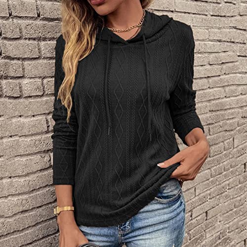 Keepfit hood scoop kit Fleece Hoodies Womens Oversized Sweatshirts Long Sleeve Shirts Hooded Sweatshirt with Pocket Fall Pullover Clothes Black