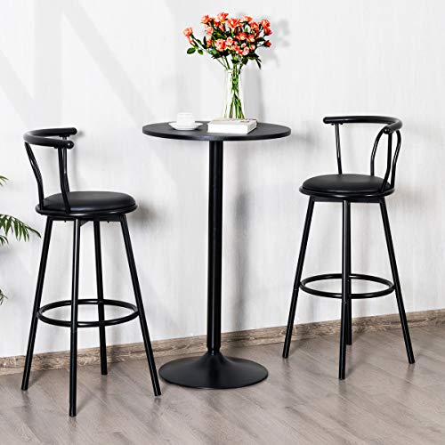Giantex Pub Bar Table 24-Inch Round Top 40-Inch Height Modern Style Standing Circular Cocktail Table Suitable for Living Room,Restaurant Bistro Table (1)