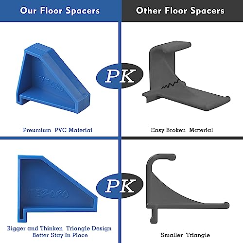 Flooring Spacers,Laminate Wood Flooring Tools,Compatible w/Vinyl Plank, Hardwood & Floating Floor Installation etc,Hardwood Flooring w/1/4 Gap,Special Triangle Stay in Place (24)