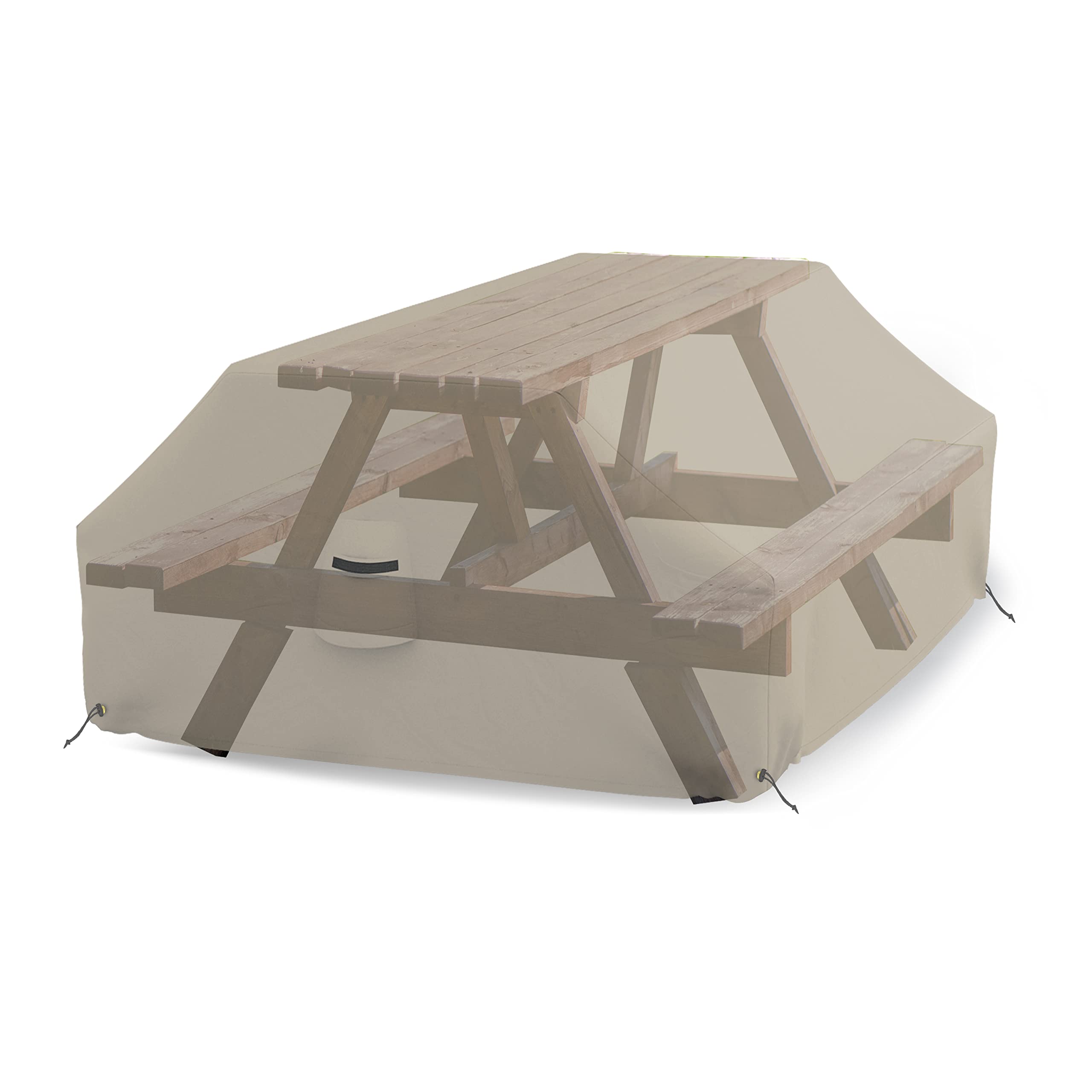 Covers & all Picnic Table Cover, 12 Oz Waterproof UV & Weather Resistant Protector, Outdoor Patio Table Bench Outside Furniture Cover with Air Vents & Drawstrings (72”L x 57”W x 30”H, Beige)