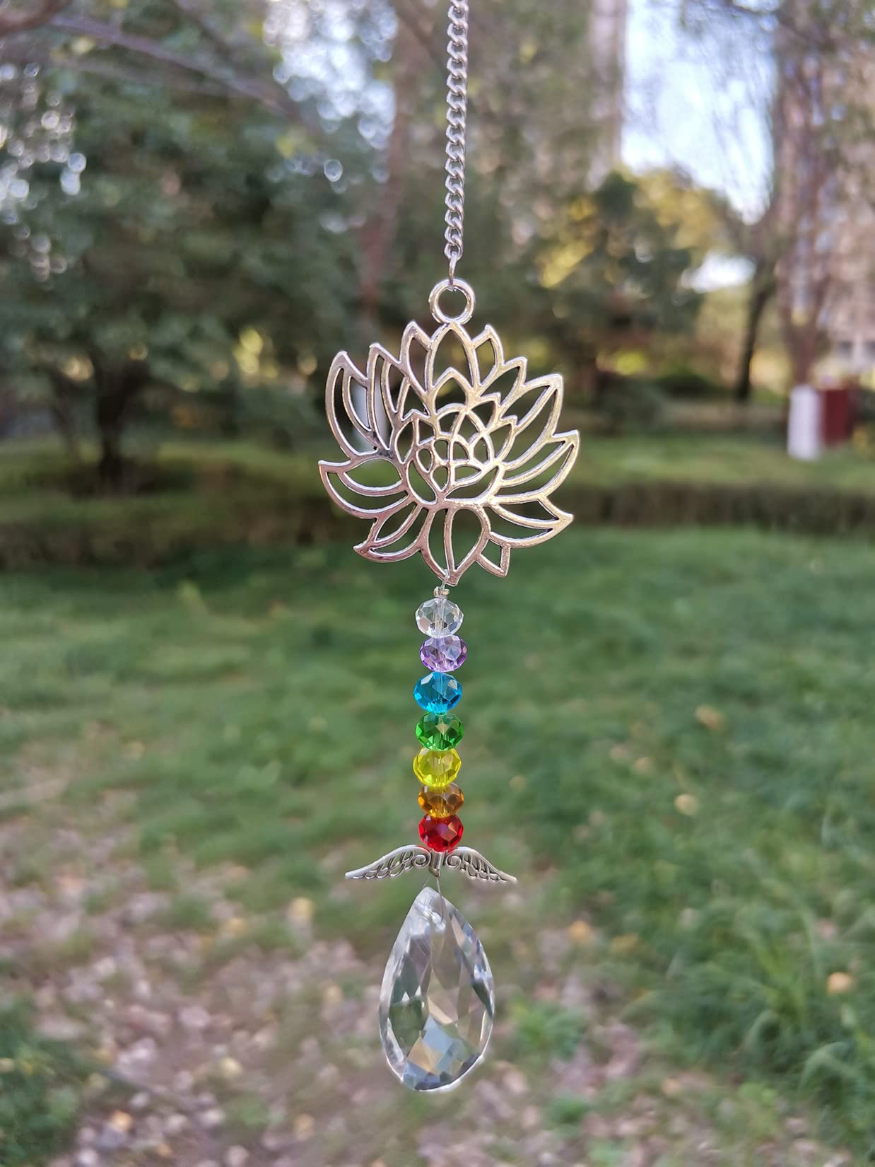Healing Crystal Car Hanging Flower Accessories Rearview Mirror Window Garden Decorations Wall Home Decor Ornaments
