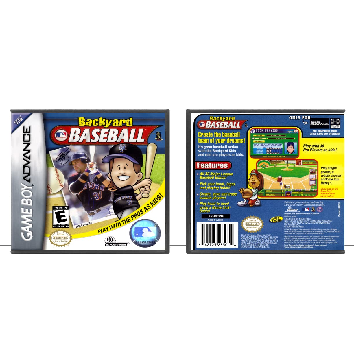 Backyard Baseball | (GBA) Game Boy Advance - Game Case Only - No Game