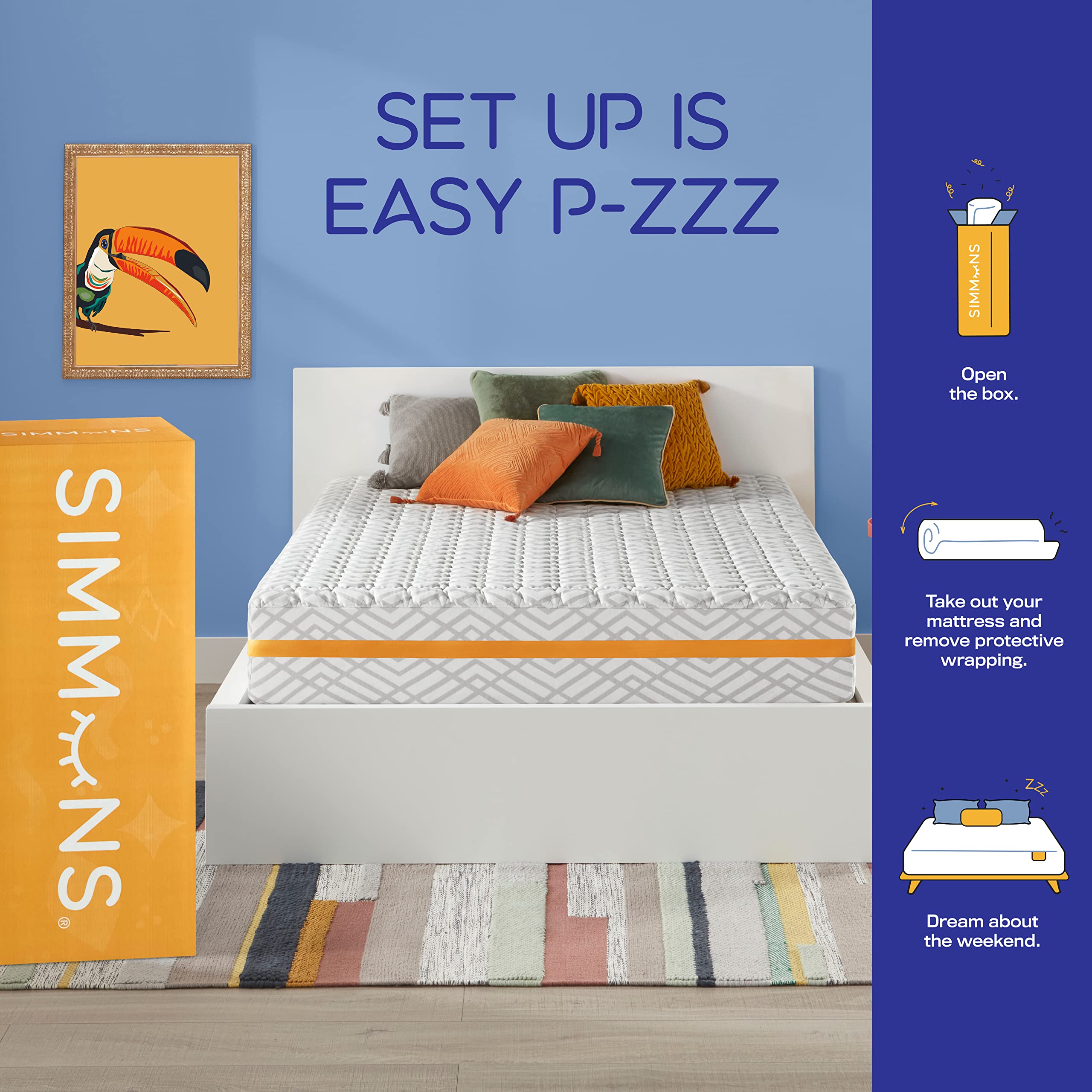 Simmons Amazon Exclusive - Premium Hybrid Memory Foam Mattress - 10 Inch, Twin XL Size, Individually Wrapped Coils, Cooling Foam, Quilted Cover, CertiPur-US Certified, 100-Night Trial
