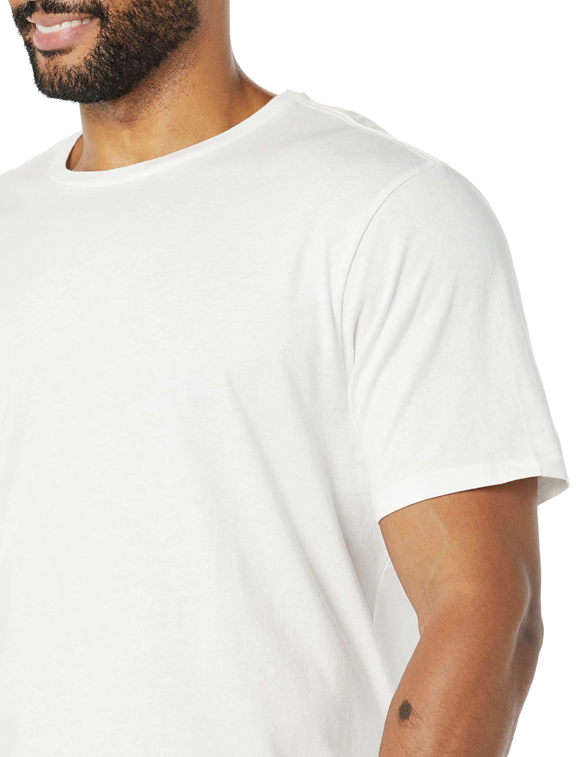 Amazon Essentials Men's Slim-Fit Short-Sleeve Crewneck T-Shirt, Pack of 2, White, Large
