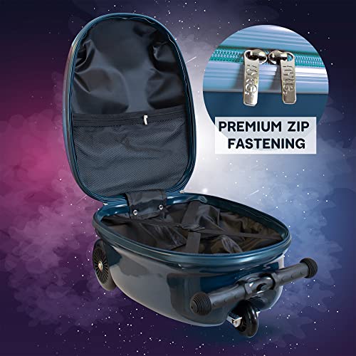 FLYTE Scooter Suitcase Folding Kids Luggage β Sammie the Spaceman, 18 Inch Hardshell, Ride On with Wheels, 2-in-1, 25 Litre Capacity