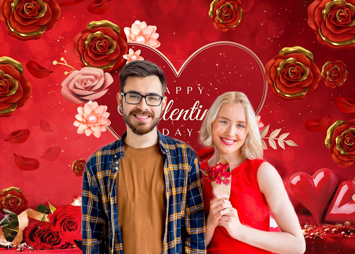 CYLYH 7x5ft Valentine's Day Backdrop Beautiful Blossom Love Heart Valentine's Day Party Bridal Shower Wedding Anniversary Decoration Valentine's Day Banner D556