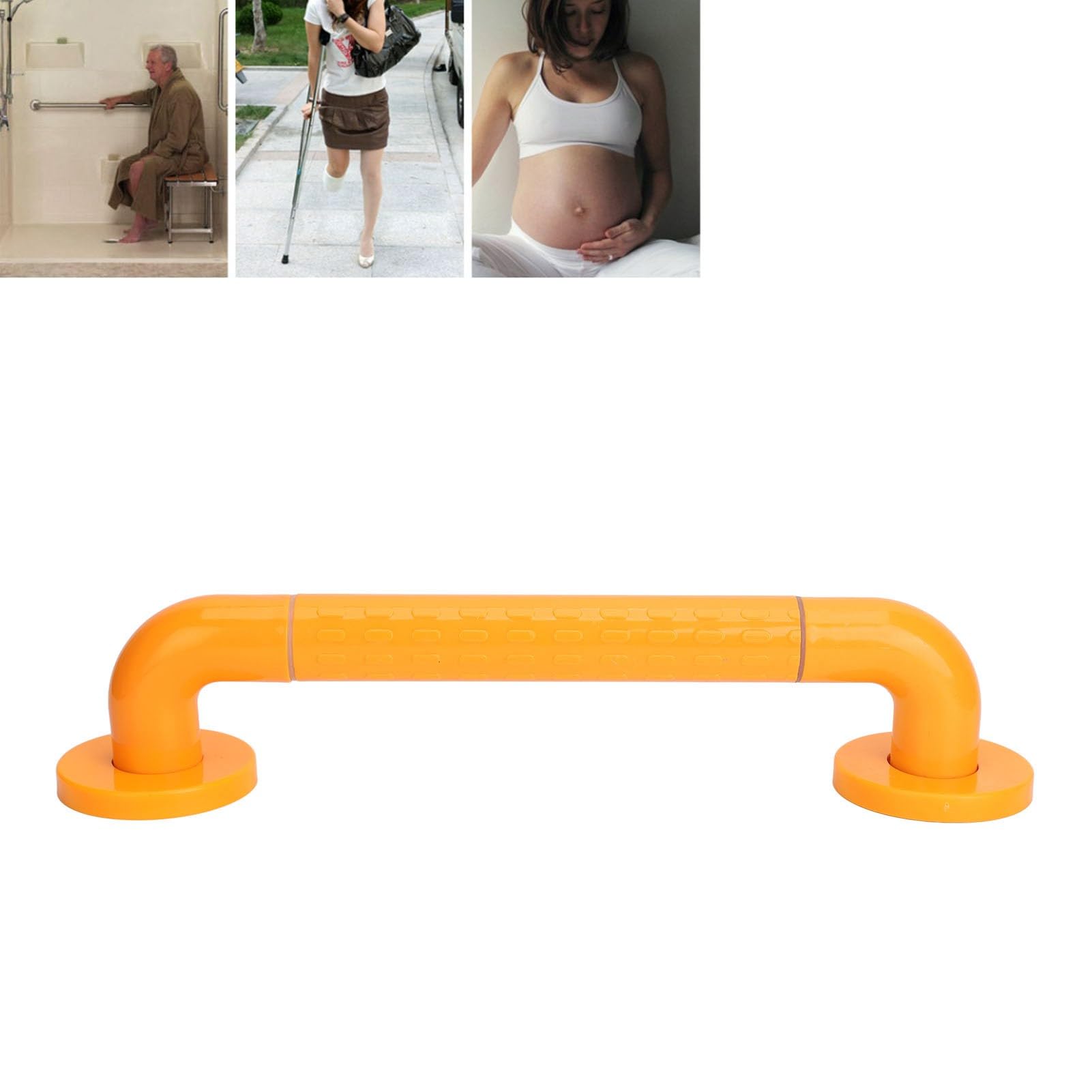 Bathroom Grab Bar, Shower Grab Bar, Bathroom Anti Slip Shower Handle Safety Handrail for Elderly People Handicap, for Bathtub Toilet Bathroom Kitchen Stairway Handrail (Yellow)