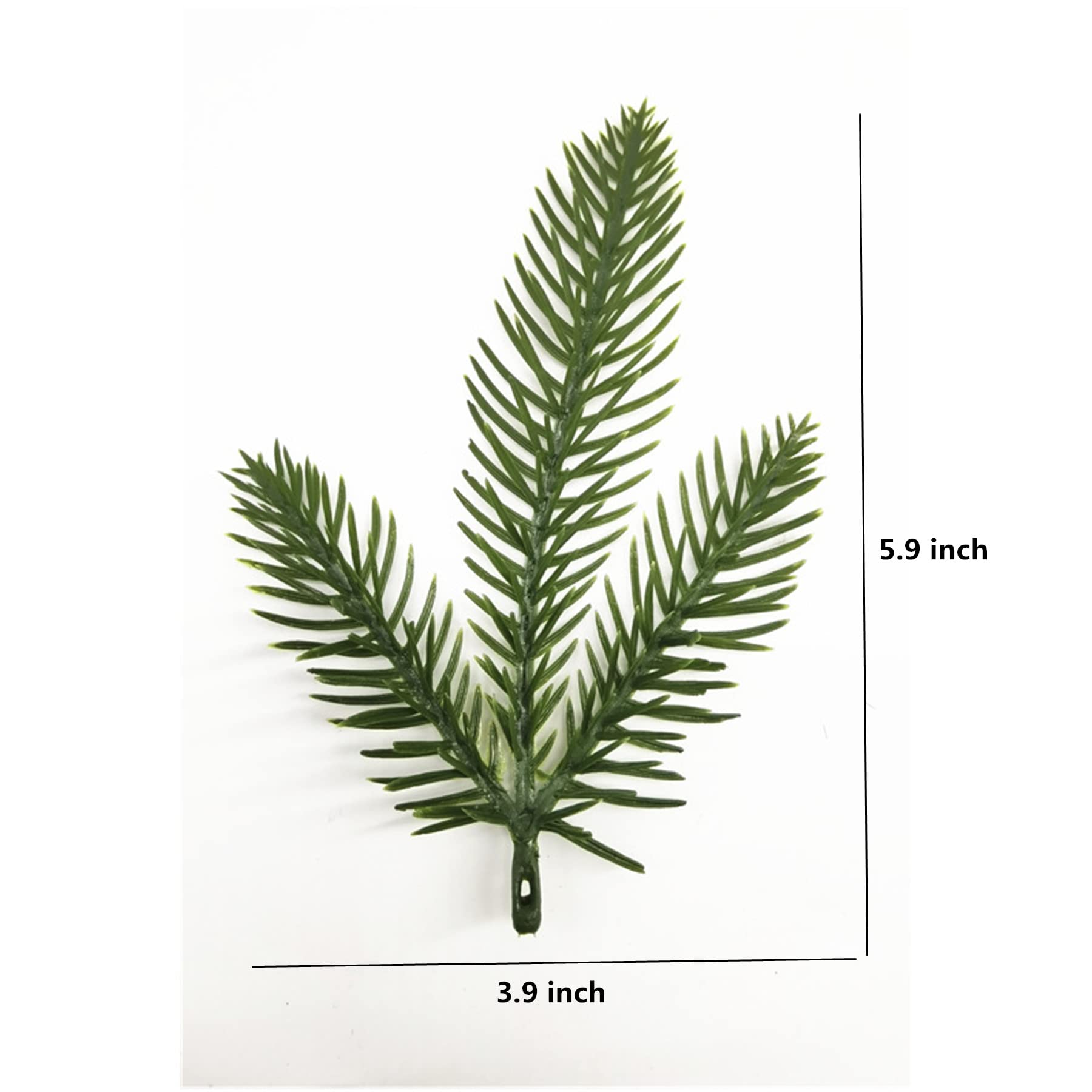 Jylucky 60 PCS Artificial Pine Needles with 3 Branches, 5.9 x 3.9 Inch Pine Twigs Greenery Plants Pine Leaves Needle for Thanksgiving Christmas DIY Garland Wreath Wedding Home Garden Decoration